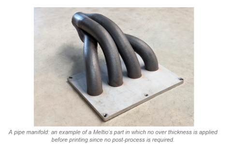 Near-net shape and over thickness - Meltio